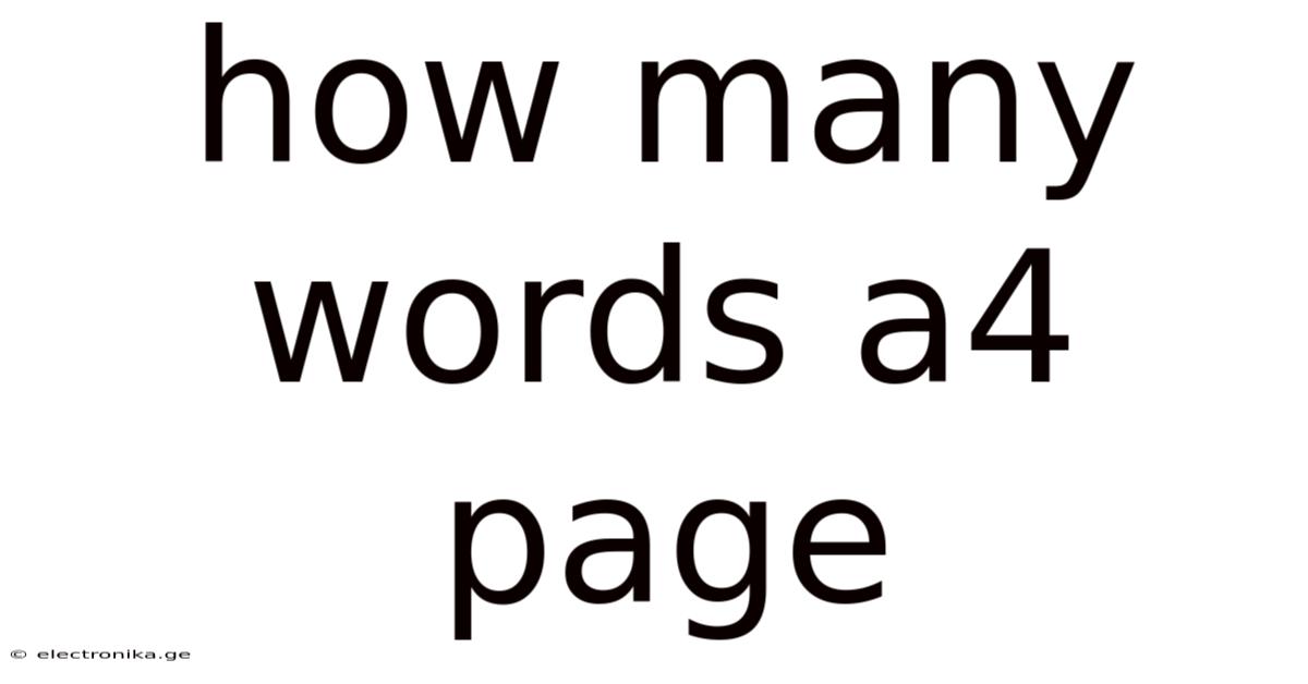 How Many Words A4 Page